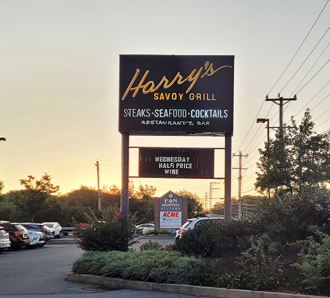The stone facade of Harry's Savoy Grill welcomes you like an old friend who happens to have the best prime rib in town.
