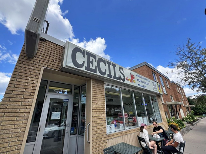 Cecil's iconic storefront stands as a beacon of deliciousness in St. Paul's Highland Park neighborhood, promising authentic deli treasures inside.