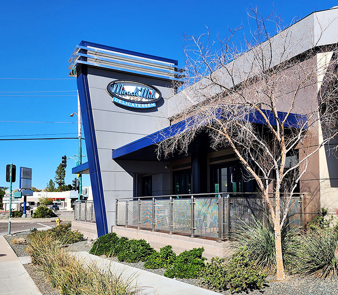 Architectural eye candy! Miracle Mile Deli's modern exterior blends sleek design with classic deli charm, inviting hungry Phoenicians to step into sandwich paradise.
