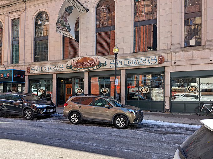 The bold proclamation of "World's Number One Sandwiches" isn't just bravado—it's a promise Sam LaGrassa's has been keeping for decades in downtown Boston.