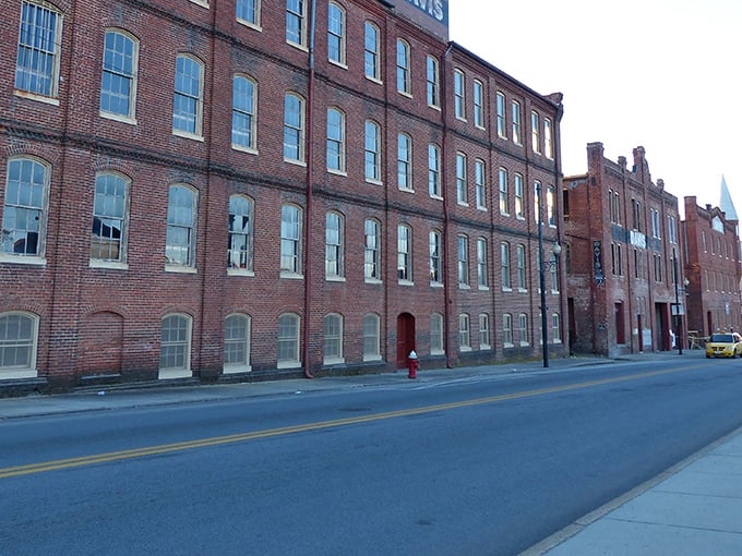 Historic Main Street whispers stories of bygone eras through its colorful brick facades, where hanging flower baskets add charm to this quintessential Southern downtown.