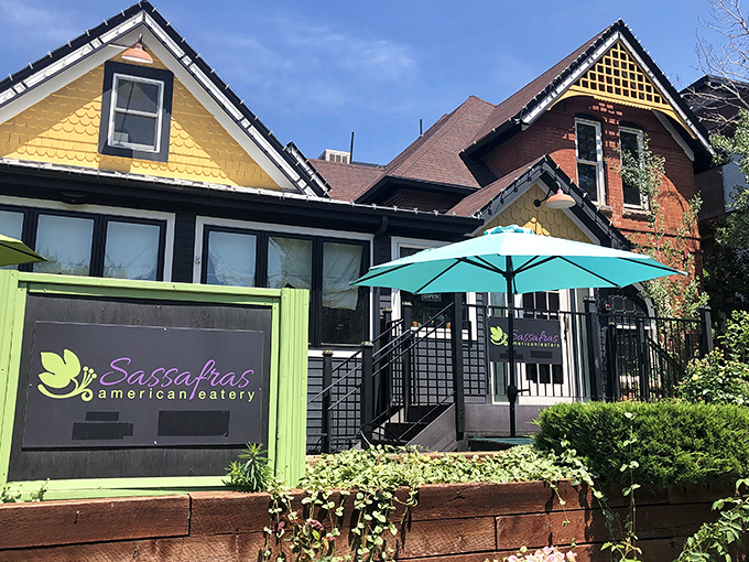 The teal Victorian house that houses Sassafras stands out like a Southern belle at a ski resort&mdash;charming, distinctive, and impossible to miss. 