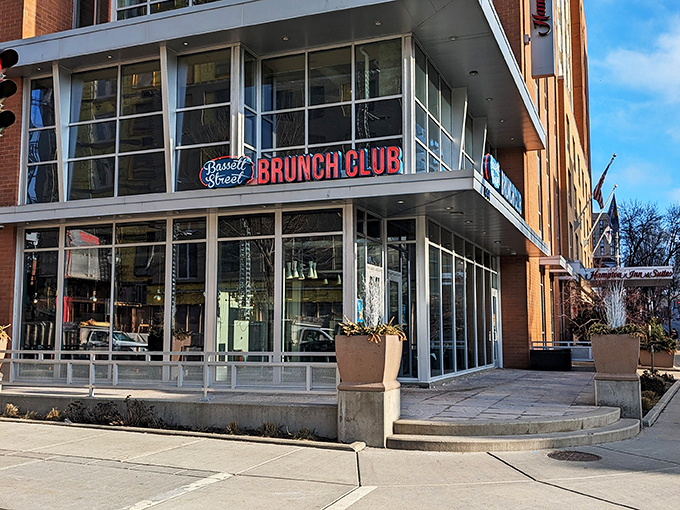 The corner that launched a thousand brunch pilgrimages. Bassett Street Brunch Club's modern exterior promises contemporary comfort food with a side of Madison charm.