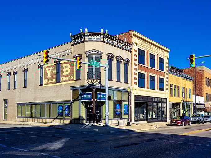Historic charm meets small-town economics on Broad Street, where these well-preserved buildings house local businesses with prices from a gentler era.