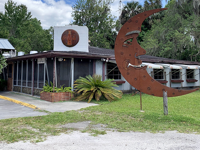 Welcome to Florida's time machine! The Yearling's rustic exterior promises an adventure where your GPS signal might vanish, but your appetite won't.