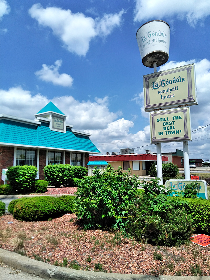 That distinct turquoise roof isn't just eye-catching&mdash;it's a beacon for pasta pilgrims. La Gondola's humble exterior hides culinary treasures worth discovering.