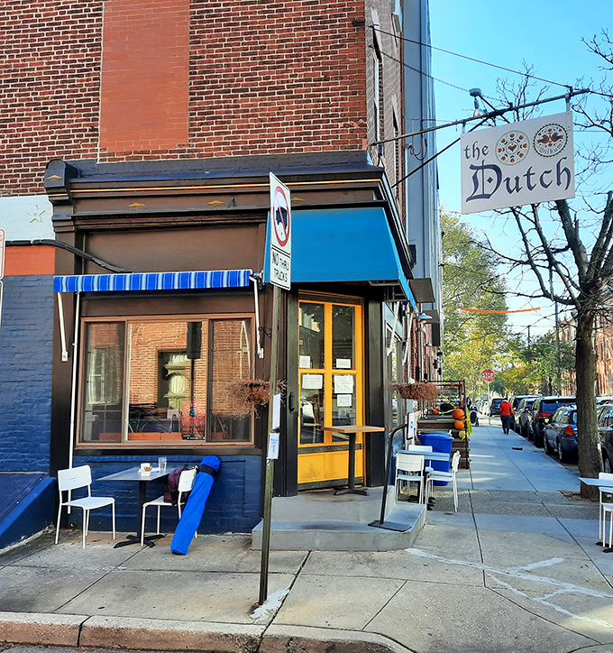 The corner spot that launched a thousand brunch cravings. This unassuming blue exterior hides Philadelphia's French toast paradise.