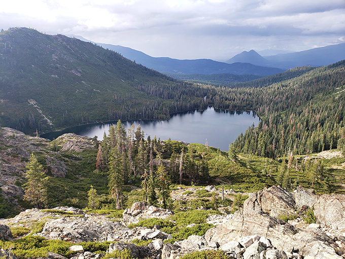 Alpine lakes don't get more picture-perfect than this. Castle Lake mirrors the surrounding wilderness like nature's own Instagram filter.