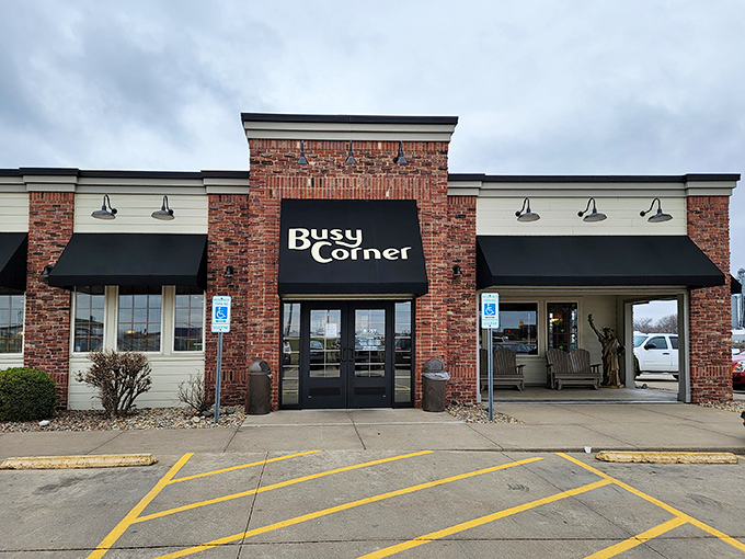 The unassuming brick exterior of Busy Corner belies the culinary treasures within. Like finding a Michelin star in your neighbor's garage.