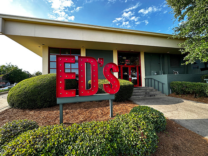 Ed's Burger Joint stands like a humble temple of comfort food, promising delicious salvation under Mississippi skies.