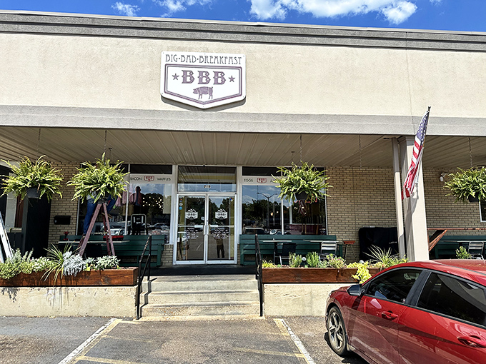 The unassuming exterior of Big Bad Breakfast belies the culinary magic happening inside. Like finding a Michelin star in a strip mall.