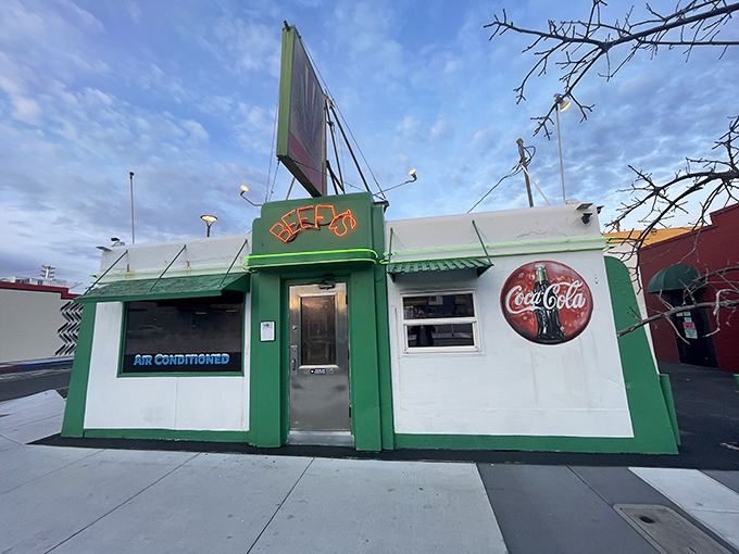 The humble green-and-white exterior of Beefy's might not scream "culinary destination," but locals know this unassuming spot houses french fry perfection.