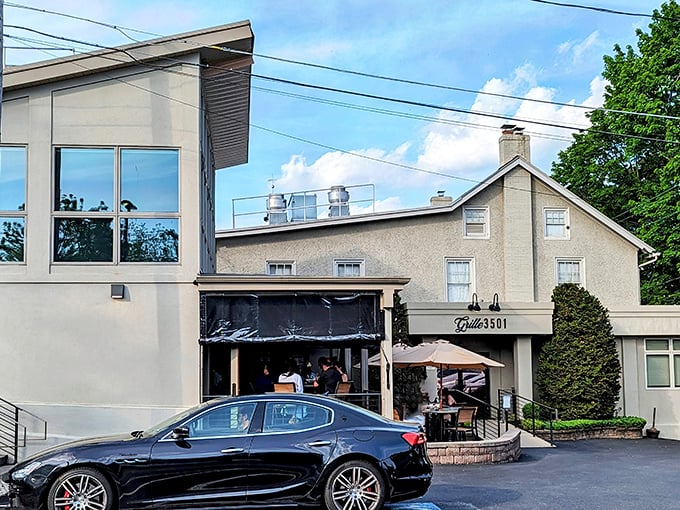 The architectural equivalent of a firm handshake &ndash; Grille 3501's exterior blends contemporary design with welcoming charm that says "come on in, we've been expecting you."