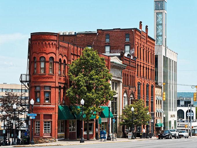 Utica's farmers market brings the community together under historic industrial architecture, where local produce meets global flavors in a vibrant weekend ritual. 