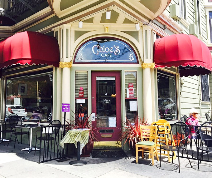Tucked into a classic San Francisco Victorian, Chloe's blue awnings beckon like a breakfast lighthouse guiding hungry souls to French toast paradise.