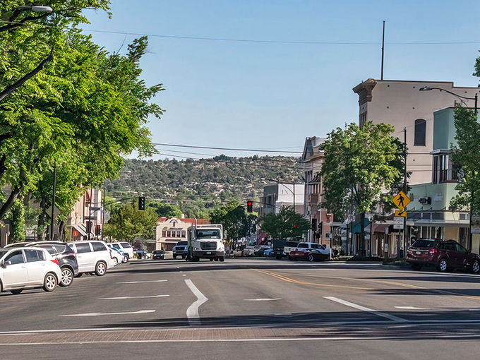 Downtown Prescott's Whiskey Row stretches like a movie set where John Wayne forgot to yell "cut."