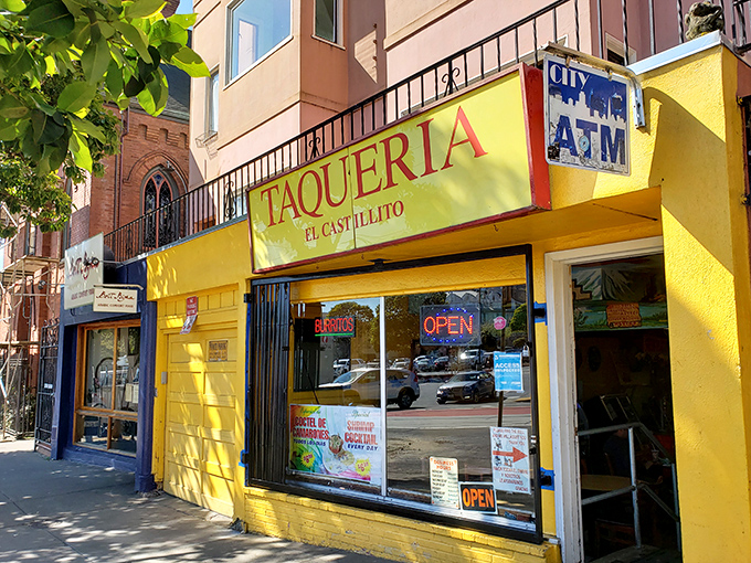 The sunshine-yellow beacon of burrito perfection beckons from the Mission District. This unassuming storefront houses culinary treasures that have locals lining up daily.