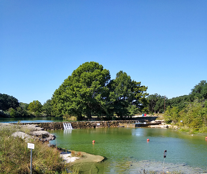 The Blanco River stretches out like nature's welcome mat, inviting visitors to dip their toes or dive right in. Texas hospitality in liquid form.