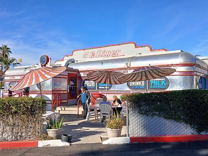 This gleaming chrome time capsule looks like it rolled straight out of Happy Days into your breakfast dreams.