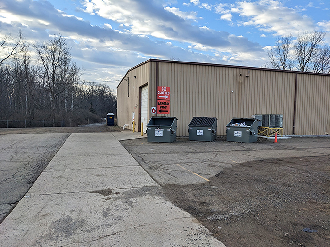 The unassuming exterior of Anderson Bargain Bins belies the treasure trove within. Like a Vegas casino, what happens inside defies all reasonable expectations.