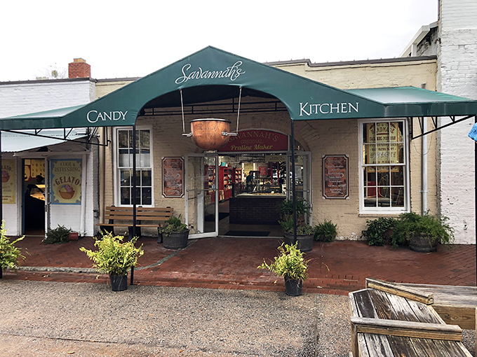 The entrance to sugar paradise beckons with its lush hanging ferns and iconic green awning. Resistance is futile&mdash;your inner child has already decided to go in.
