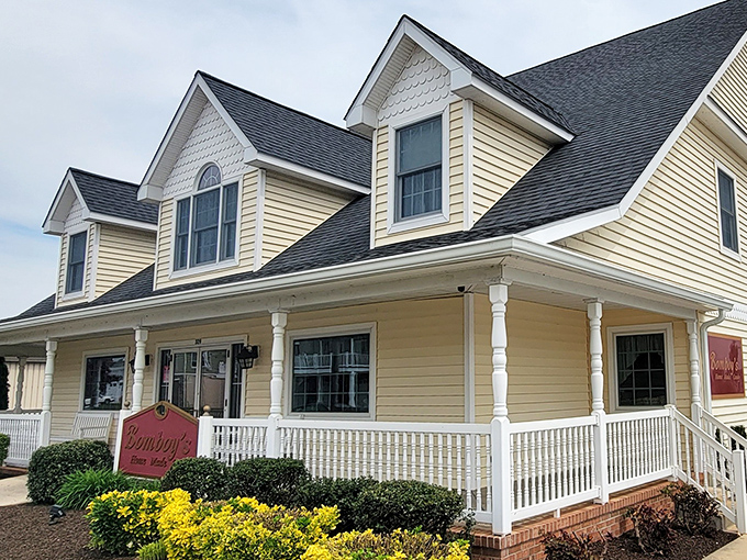 The Cape Cod charm of Bomboy's exterior isn't just inviting&mdash;it's a siren call to sweet-toothed pilgrims. That "Fudge Sale" sign might as well say "Resistance Is Futile."