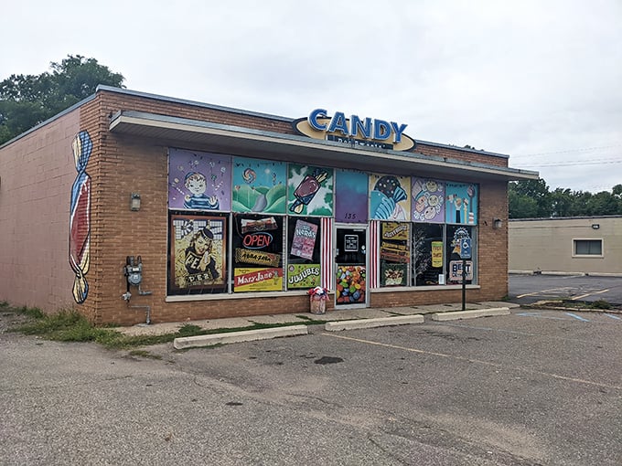 The candy-coated facade of Doc Sweets' beckons with all the subtlety of a sugar rush, promising a Technicolor trip down memory lane inside.
