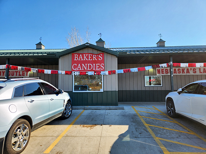 Welcome to sugar paradise! Baker's Candies in Greenwood stands proudly as Nebraska's chocolate headquarters, beckoning sweet-toothed travelers from Interstate 80.
