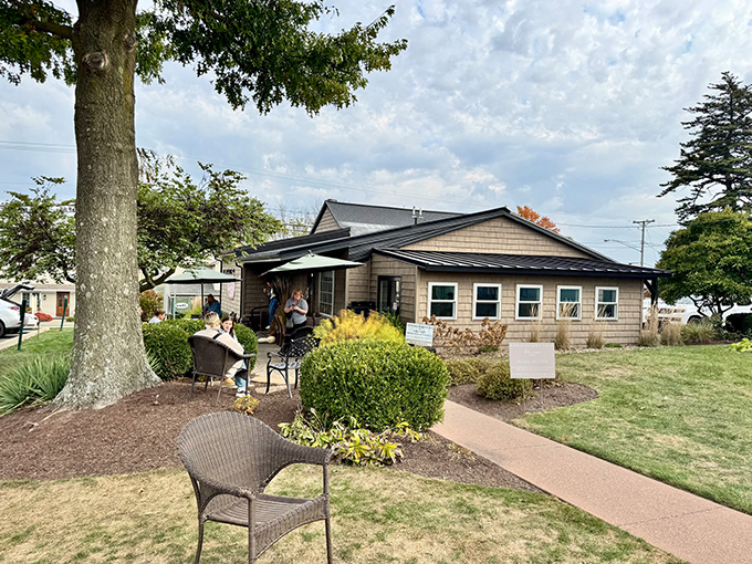 Rebecca's Bistro welcomes you with outdoor seating that whispers "slow down and savor life" in rural Ohio charm.