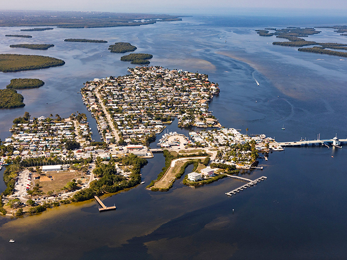 Matlacha's main drag looks like a box of crayons melted in the Florida sun. This technicolor fishing village refuses to be boring.