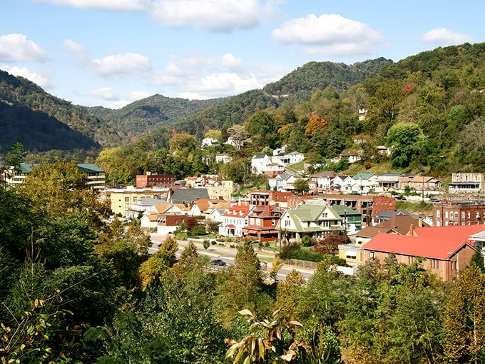 Logan's downtown nestles perfectly between verdant mountains, like a movie set where Appalachian charm meets real-world grit and unexpected beauty.