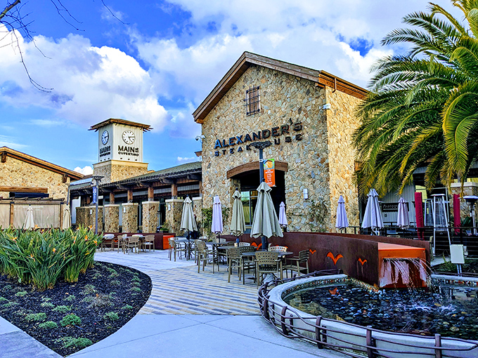 The stone fortress of flavor stands proud against the California sky, promising carnivorous adventures that will haunt your dreams for years to come.