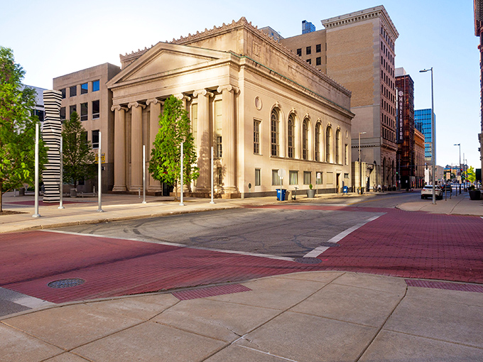 Toledo's downtown skyline offers architectural eye candy with historic brick buildings standing proudly alongside sleek modern towers. The Glass City's urban core tells a story of resilience and reinvention.