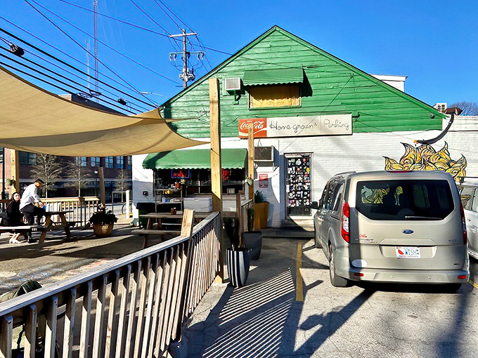 The humble green and white exterior of Home grown GA Restaurant might not scream "culinary destination," but locals know this unassuming spot houses breakfast magic worth the trip.