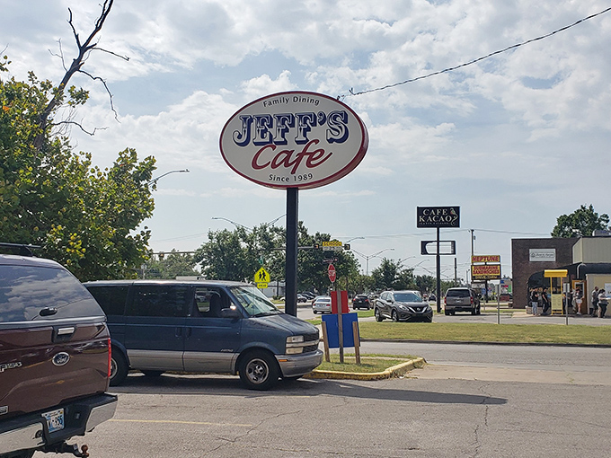 The pink and lime green exterior isn't trying to blend in&mdash;it's shouting "come hungry, leave happy" with all the subtlety of a breakfast-loving flamingo.