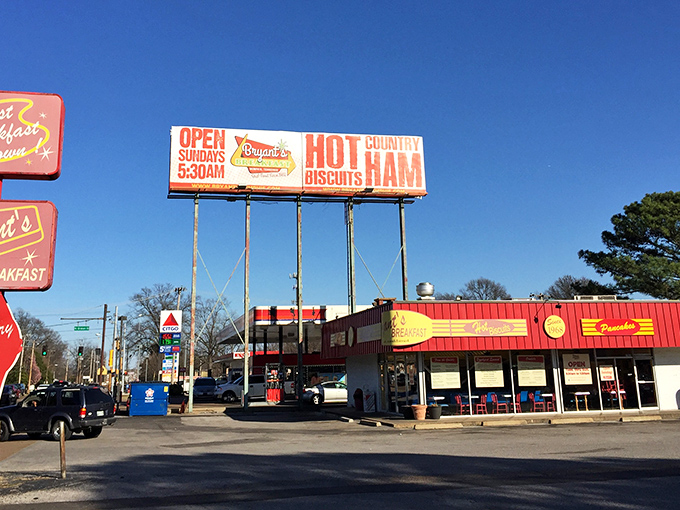 The iconic red exterior and towering sign promising "HOT COUNTRY HAM BISCUITS" has been Memphis' morning beacon since before many alarm clocks were invented. 