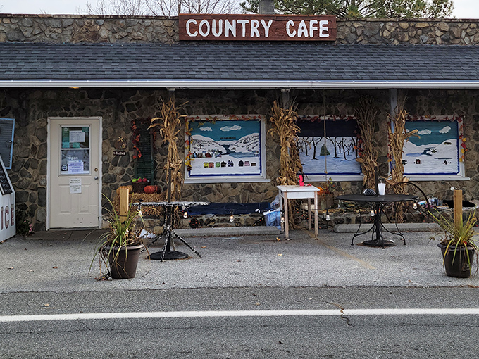 Stone walls that have witnessed decades of morning conversations and a porch that practically begs you to sit awhile. Small-town America, perfectly preserved.