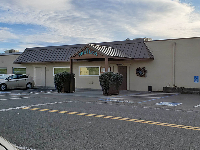 The unassuming exterior of Broiler Steak House proves once again that the most memorable meals often hide behind the most modest facades.