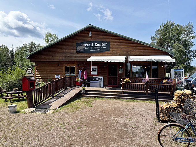 The quintessential North Woods welcome! This rustic log cabin restaurant on the Gunflint Trail promises wilderness charm and pancakes worth the journey.