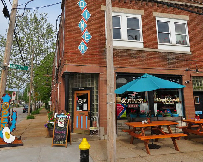 The iconic turquoise awning of Southwest Diner beckons hungry souls like a desert mirage, complete with the universal seal of approval &ndash; a line of patient patrons. 