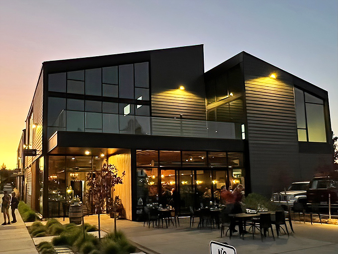 Modern architecture meets mountain charm in this sleek steakhouse that redefines Central Oregon dining expectations.