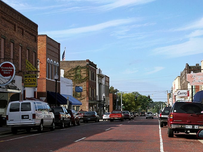 Downtown Minden's historic brick facades and vintage clock tower create a scene straight out of a Hallmark movie – minus the predictable plot twists.