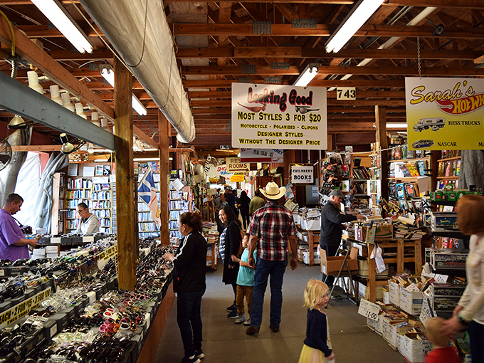 Wooden beams overhead create nature's perfect shopping cathedral. The indoor corridors of Red Barn beckon with promises of treasures waiting to be discovered.