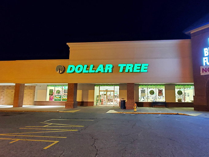 The green glow of those iconic letters calls to bargain hunters like a beacon. Promises of grilling supplies await just beyond those sliding doors!