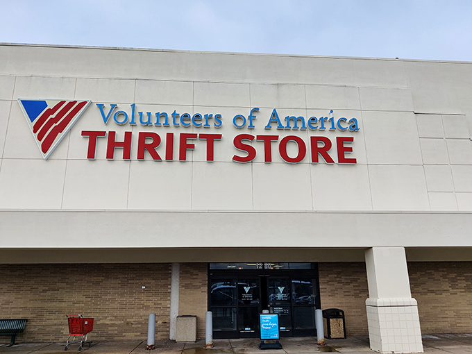 The unassuming exterior hides a treasure trove within. Like finding a secret portal to bargain heaven under Ohio's big blue sky.