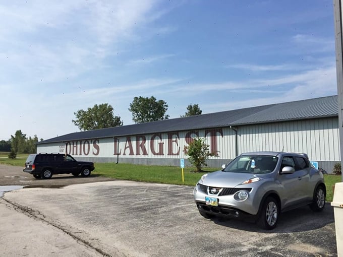 The modest exterior of Jeffrey's Antique Gallery stretches like a time portal along Route 224, promising treasures inside that belie its warehouse-like appearance.