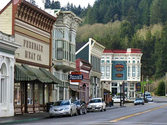 Ferndale's Main Street looks like a Victorian postcard come to life, with colorful buildings competing for the title of "Most Charming Facade in America."