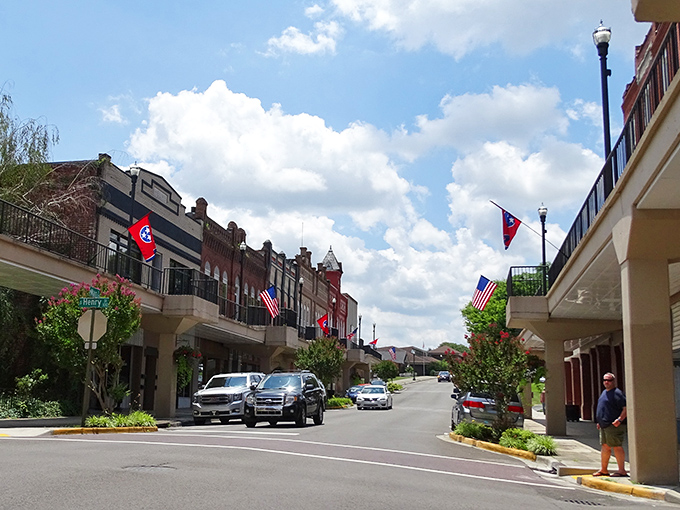 Morristown's downtown skyline showcases its unique overhead walkway system, where history and modern convenience blend like a perfectly mixed Tennessee cocktail.