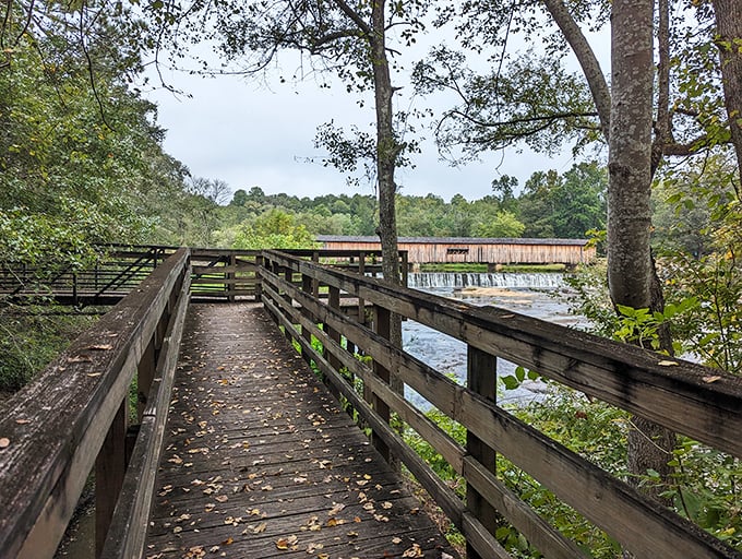 Where rushing waters meet historic craftsmanship—Watson Mill Bridge stands as Georgia's longest covered bridge, offering a postcard-perfect scene in any season.