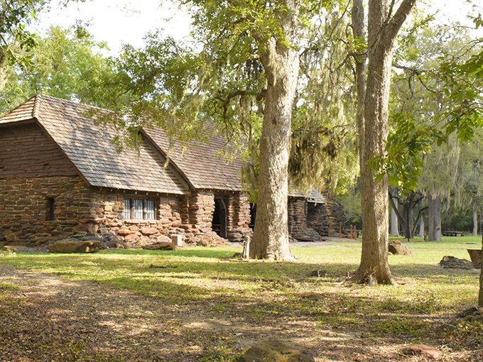 Nature's own meditation path winds through Palmetto State Park's landscape, where bare trees and emerging greenery create a peaceful sanctuary just waiting to be explored.